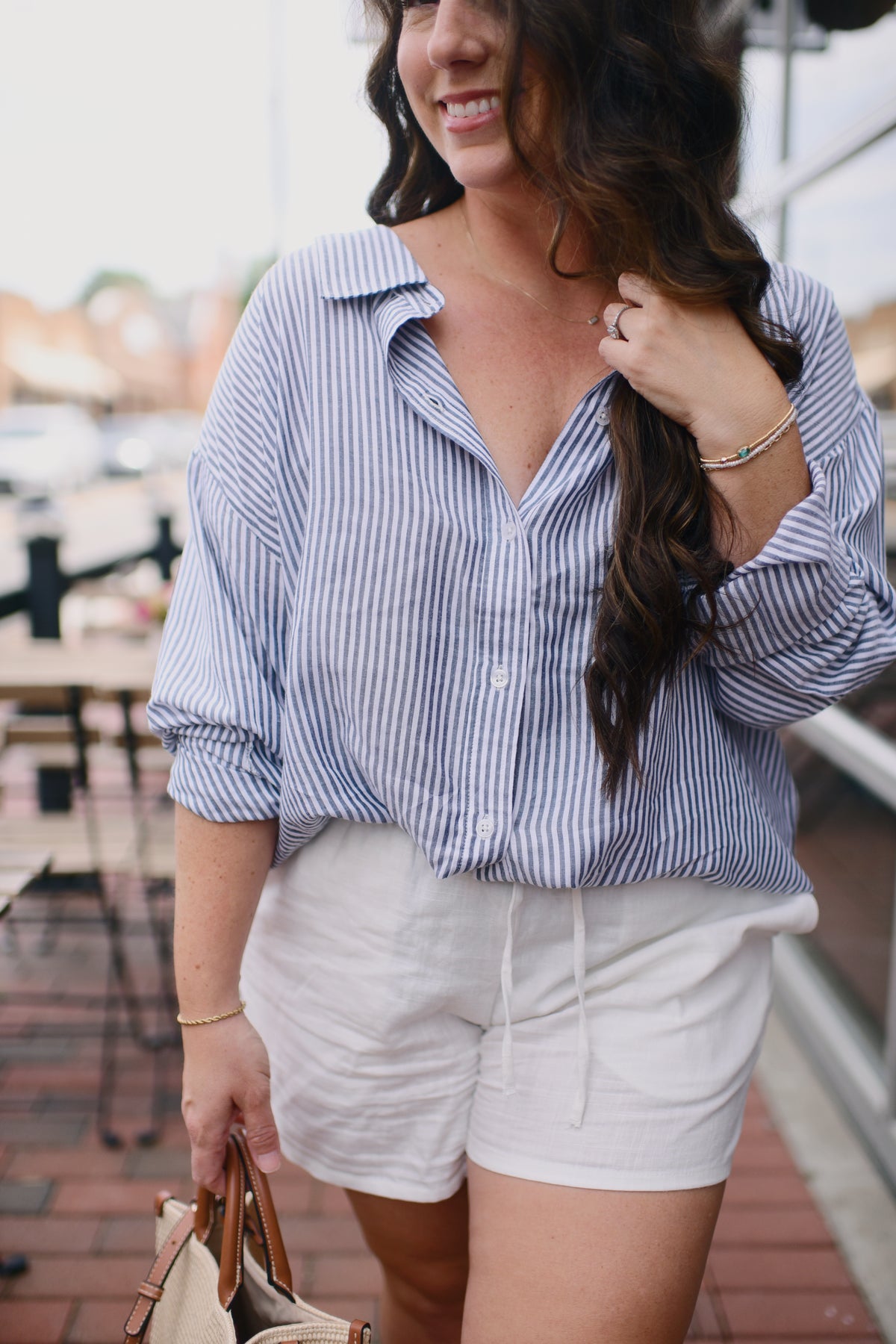 Striped Button-down Shirt (Plus Size) – Hill x Sarah